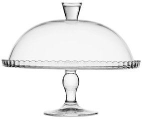 Skleněný servírovací tác na noze Lara1, (fi) 32 cm