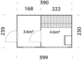 Sauna PALMAKO GRACE 8,2 m² outdoor Barva: Tmavě-šedá + antracit