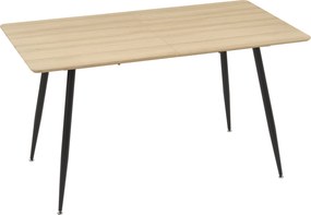 HOMCOM Jídelní stůl pro 4 osoby, Kuchyňský stůl, Stůl do obývacího pokoje s vzhledem dřeva, ocelové nohy, 140 x 80 x 76 cm, Přirozený | Aosom