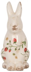 Keramická dekorace králík s jahůdkami Wild Strawberries L - 16*12*28 cm