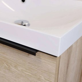 Mereo, Mereo Mailo, koupelnová skříňka 100 cm, dub Riviera, černé madlo, MER-CN522SBN