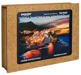 Puzzle dřevěné, barevné - Manarola v Itálii