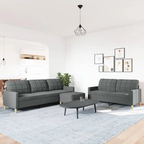 3dílná sedací souprava s podnožkou tmavě šedá textil 3278328