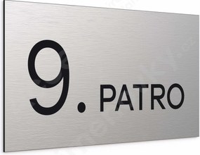 ACCEPT Označení podlaží "9. PATRO" - stříbrná tabulka - černý popis