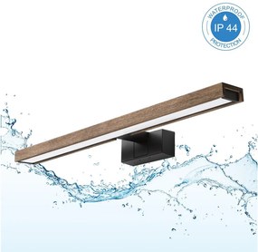 Brilagi -LED Koup osvět zrcad 3v1 WOODY MIRROR LED/12W/230V IP44 černá/dub ořech