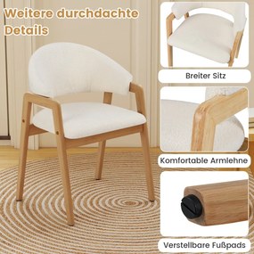 Costway Sada 2 moderních jídelních židlí, kuchyňských židlí s polstrovaným