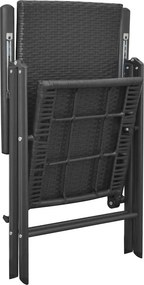 5dílný zahradní jídelní set černý a hnědý 3060053