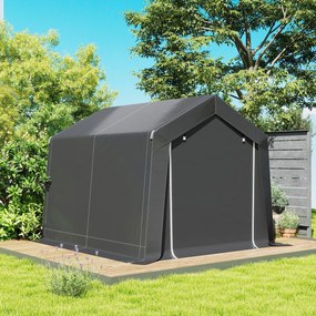 Zahradní kůlna Outsunny, skladovací stan, 3 x 3 m, voděodolná a odolná proti UV záření, pozinkovaná ocelová konstrukce a velké dveře, kryt pro kola d…