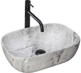 REA-U3800 - Umyvadlo na desku LIVIA 33,5x46,5 cm keramika/šedá/imitace kamene REA-U3800