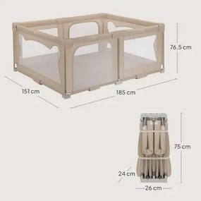 LIONELO Dětská ohrádka Florence Easy Fold Beige Sand / 150 x 180 cm /