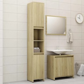 3dílná koupelnová sestava dub sonoma kompozitní dřevo - Default Title