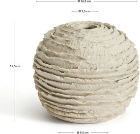 Krémová keramická ručně vyrobená váza (výška 15,5 cm) Evania – Kave Home