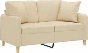 2místná pohovka s polštáři krémová 120 cm textil 3200903