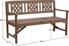 Kondela Dřevěná zahradní lavička, hnědá, ENELA