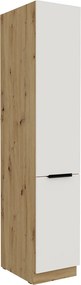 ARIA az | vysoká skříňka 40 DK-210 2F potravinová s policemi | 40 cm | ANTI FINGERPRINT povrch | artisan/bílá