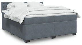Box spring postel s matrací tmavě šedá 200x200 cm samet 3288715