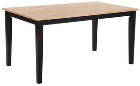 Jídelní stůl dřevěný světle hnědý / černý 120 x 75 cm HOUSTON Beliani