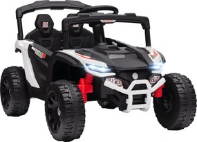 AIYAPLAY elektro-dětské auto 12V s 2 motory, dálkové ovládání 2,4G, zadní odpružení, světla, hudba, bílá