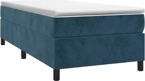 Box spring postel s matrací tmavě modrá 90x190 cm samet 3144655