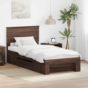 Rám postele s čelo Hnědý dub 80 x 200 cm Kompozitní dřevo 3408815