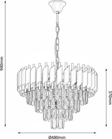 Brilagi - Lustr na řetězu ECLIPSE 7xE14/10W/230V pr. 48 cm černá/zlatá