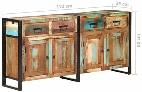 Příborník 172 x 35 x 80 cm masivní recyklované dřevo,  321697