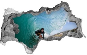 Wallmuralia Fototapeta díra na zeď 3D Surfař na vlně 95x73 cm