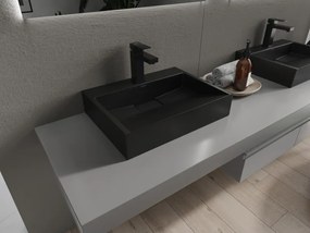 Mexen Ava, umyvadlo na desku z konglomerátu 1/O 50 x 38 cm, černá matná, 23015071