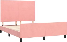 Rám postele s čelem růžový 140x200 cm samet 3125640