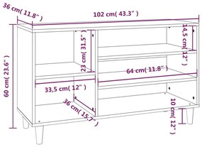 Botník bílý 102x36x60 cm kompozitní dřevo