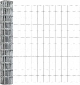 Evropský plot se hroty 25 x 1,2 m Pozinkovaná ocel Stříbrná 3350777