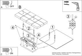 Bílé stropní svítidlo se skleněným stínidlem 40x47.5 cm Parola – Sollux