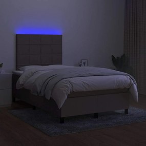 Box spring postel s matrací a LED taupe 120x190 cm textil 3270201