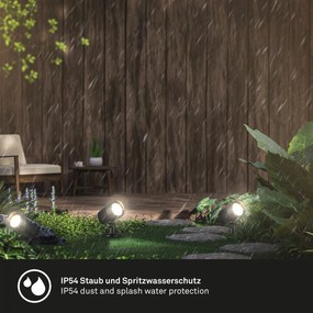 BRILO 3799035 LED zahradní bodové svítidlo, zápich, ochrana proti stříkající vodě, nastavitelné - BRILO