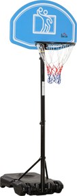 HOMCOM Venkovní Basketbalový Koš s Nastavitelnou Výškou 160-210 cm, Přenosný Koš s Koly, PE Deska a Plnitelný Podstavec 76x70x197,5-254 cm | Aosom