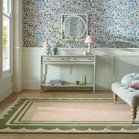 Flair Rugs, Ručně všívaný kusový koberec Lois Scallop Green, 120x170, zelená, chodba / předsíň