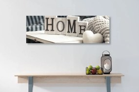 Obraz s nápisem Home a zátiším - 150x50 cm