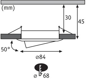 Paulmann 93880 Premium LED Slim Coin Satin, náklopná zápustná bodovka 3x6,8W LED 2700K stmívatelná, chrom, prům. 8,4cm