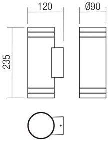 Redo 90518 - Venkovní nástěnné svítidlo CARGO 2xGU10/28W/230V IP54 antracit