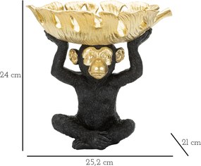 Dekorativní soška Monkey černo-žlatá