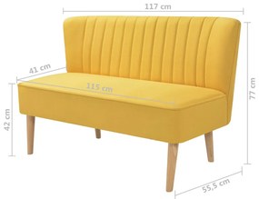 vidaXL Pohovka textil 117 x 55,5 x 77 cm žlutá