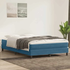 Postel Box Spring bez matrace tmavě modrá 140x220 cm samet 3315877