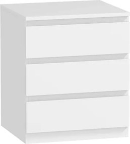 HOMCOM komoda 3 zásuvky se systémem tlumeného zavírání do obývacího pokoje, kanceláře, moderní design 45x40x52,8 cm, bílá