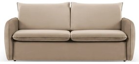 Béžová sametová rozkládací pohovka 194 cm Vienna – Cosmopolitan Design