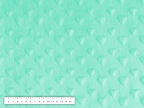 Biante Dětský povlak na polštář Minky 3D srdíčka MKS-002 Mintový 35 x 45 cm