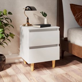 vidaXL Noční stolek s nohami z borového dřeva 40 x 35 x 50 cm [805855] Barva: Bílá