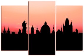 Obraz na plátně - Siluety věží a sochy v Praze 1112FC (120x80 cm)