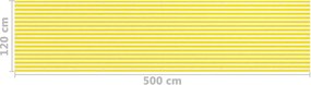 Balkonová zástěna žluto-bílá 120 x 500 cm HDPE 310882