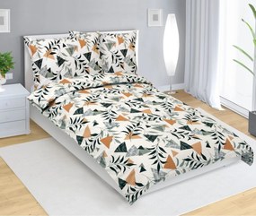 Povlečení krepové Krémová,Oranžová,Šedá 80/207 - 140x220, 70x90 cm