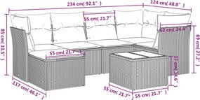 7dílná zahradní sedací souprava s poduškami hnědá polyratan 3217963